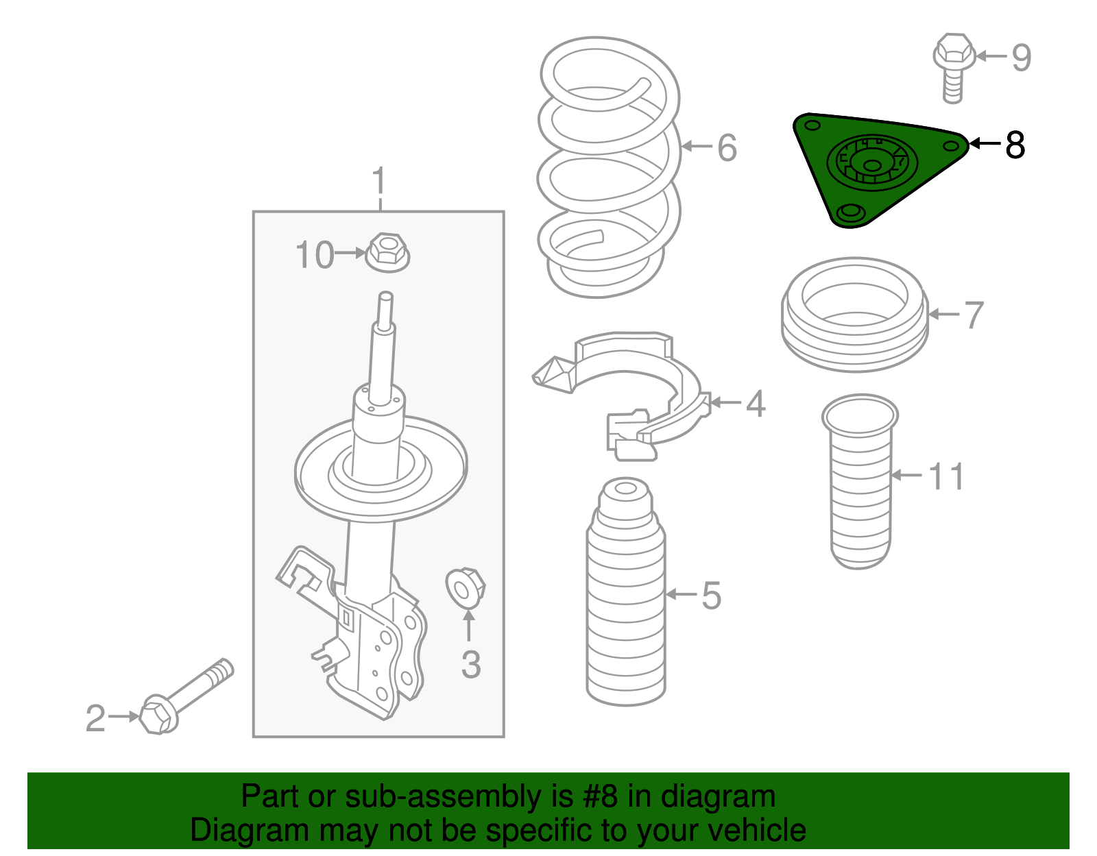 2017-2023 Nissan Strut Mount 54320-4CL0B | TascaParts.com