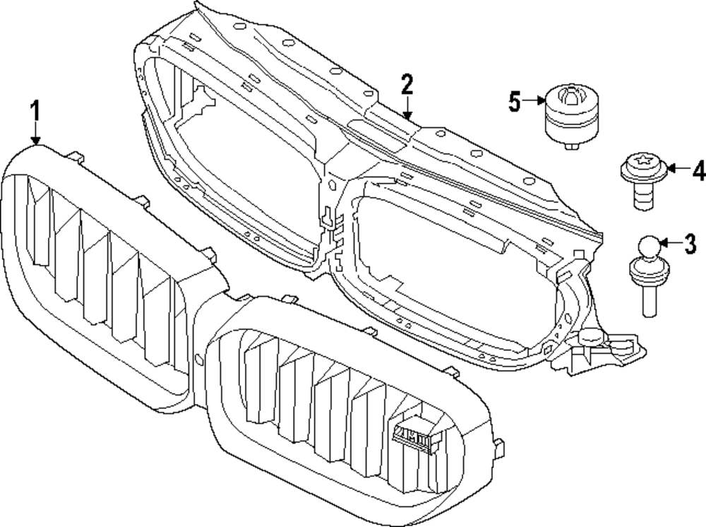 Genuine BMW 51-13-8-082-107 | F90 M5 LCI Black Front Grille ...