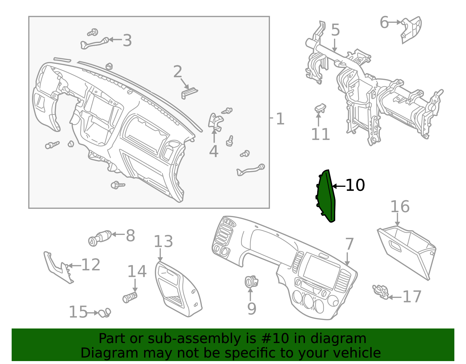 Mazda Instrument Panel Side Cover - Interior Trim Closure - Part #EC01 ...