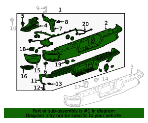 84077954 - Anthracite Rear Bumper Impact Bar 2016-2019 GM | GM Parts ...