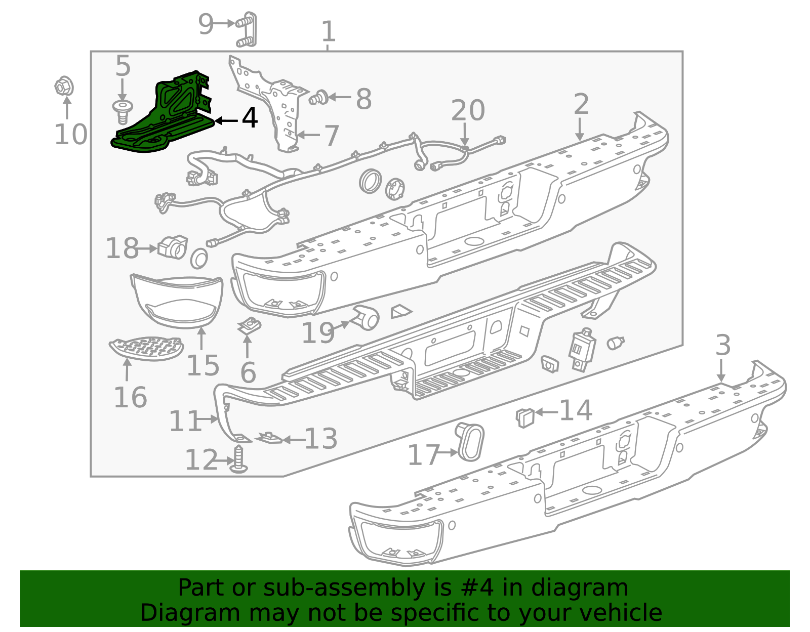 2014 GM Passenger Side Rear Bumper Impact Bar Brace 23108160 | Capital ...