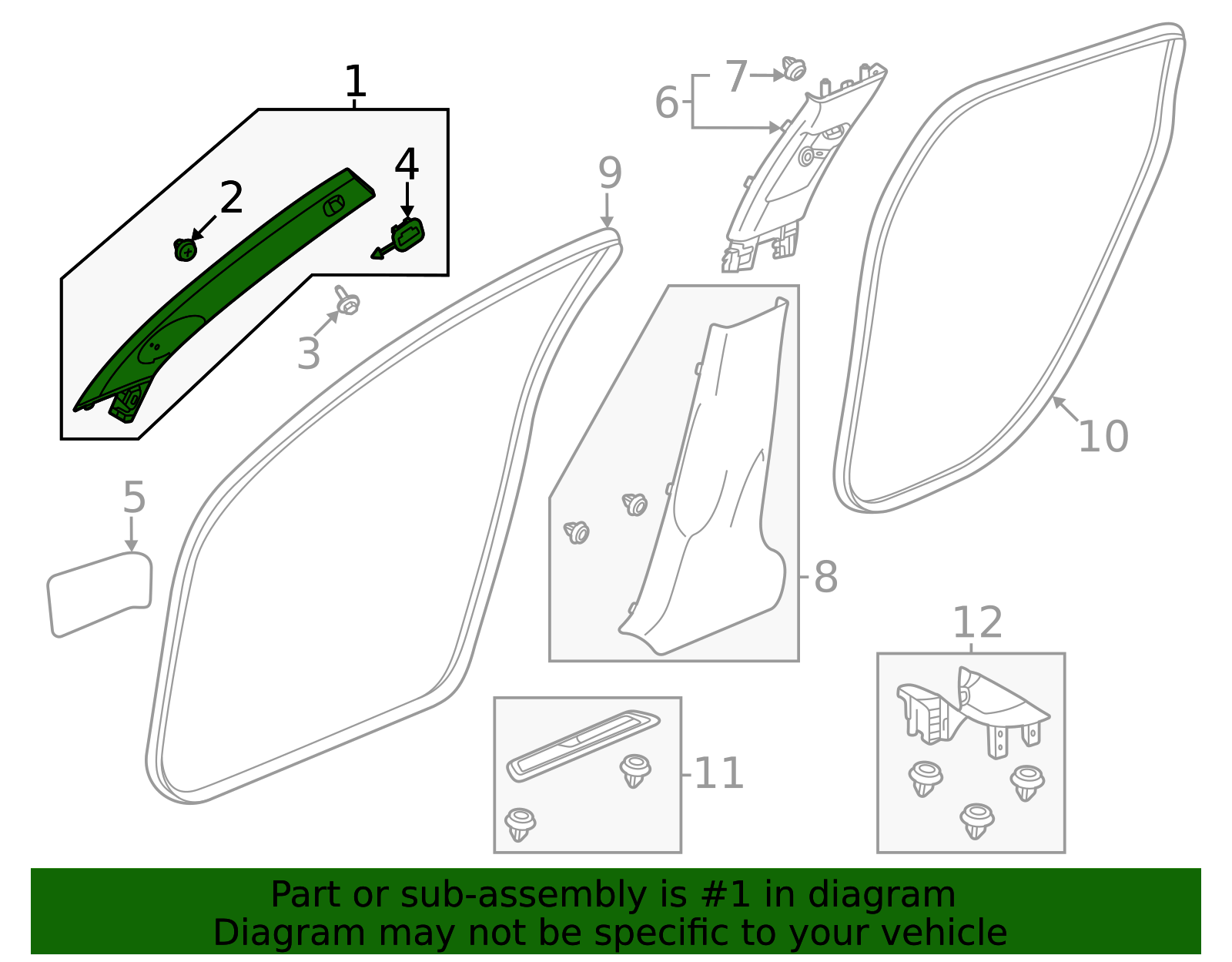 84109-TGV-A01ZB - Acura Windshield Pillar Trim 2021-2025 Acura TLX ...