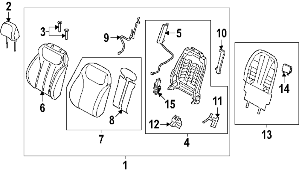 2024-2025 Hyundai Santa Fe Seat Back Assembly 88400-R6110-PZS | QuirkParts