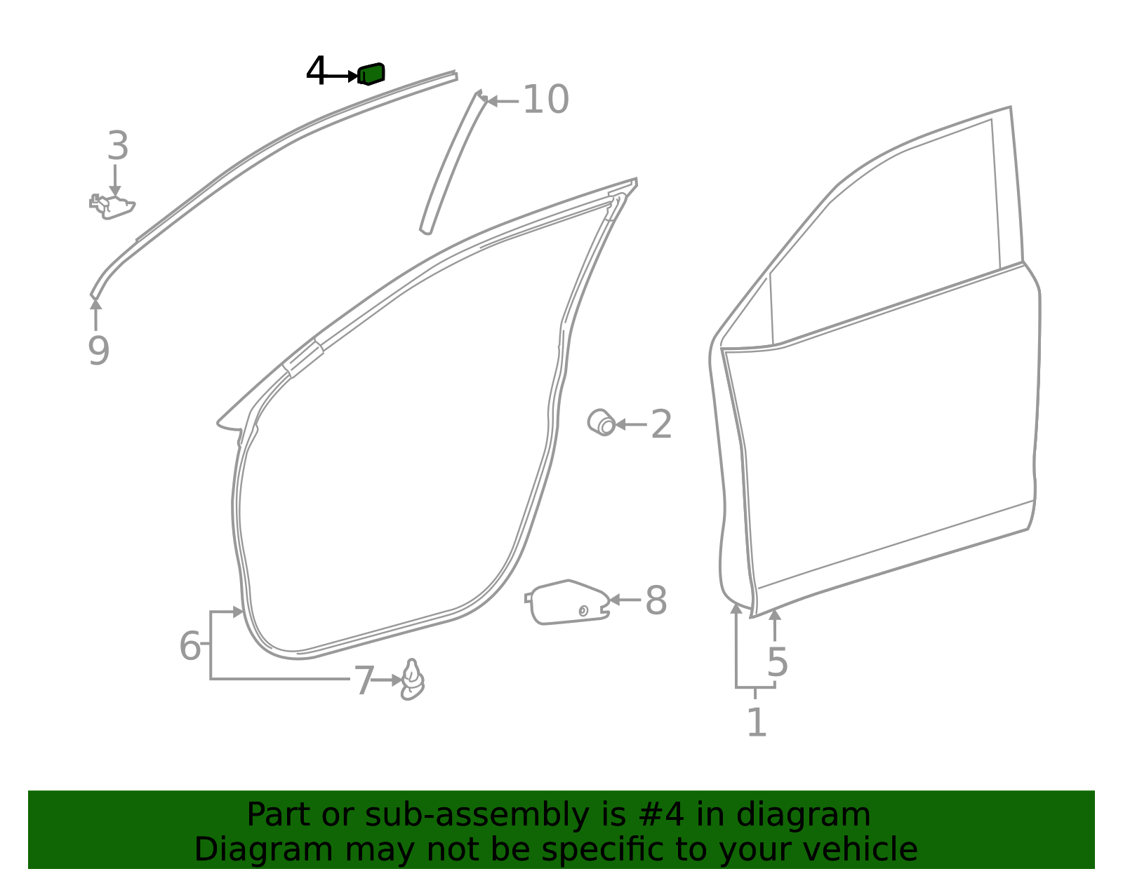Genuine Official Toyota Door Shell Seal part# 67838-0E020 for 2016-2019 ...