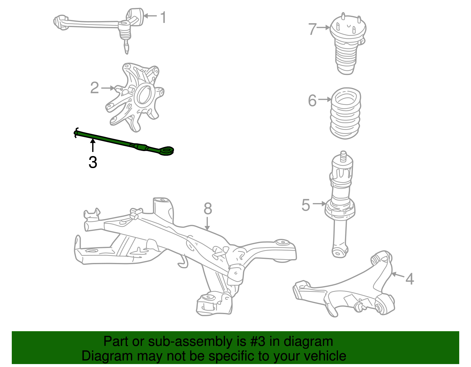 2002-2005 Ford Thunderbird Trailing Arm 1W6Z-5B551-AA | Awesome Parts Ford