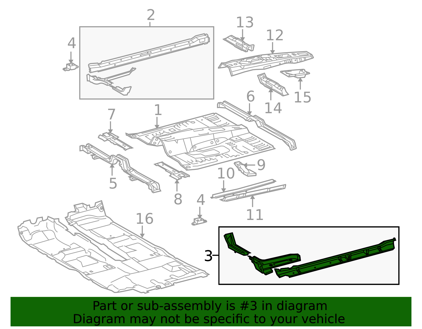 Toyota Rocker Panel - Side Frame Protection Panel - Part #57402-60903 ...