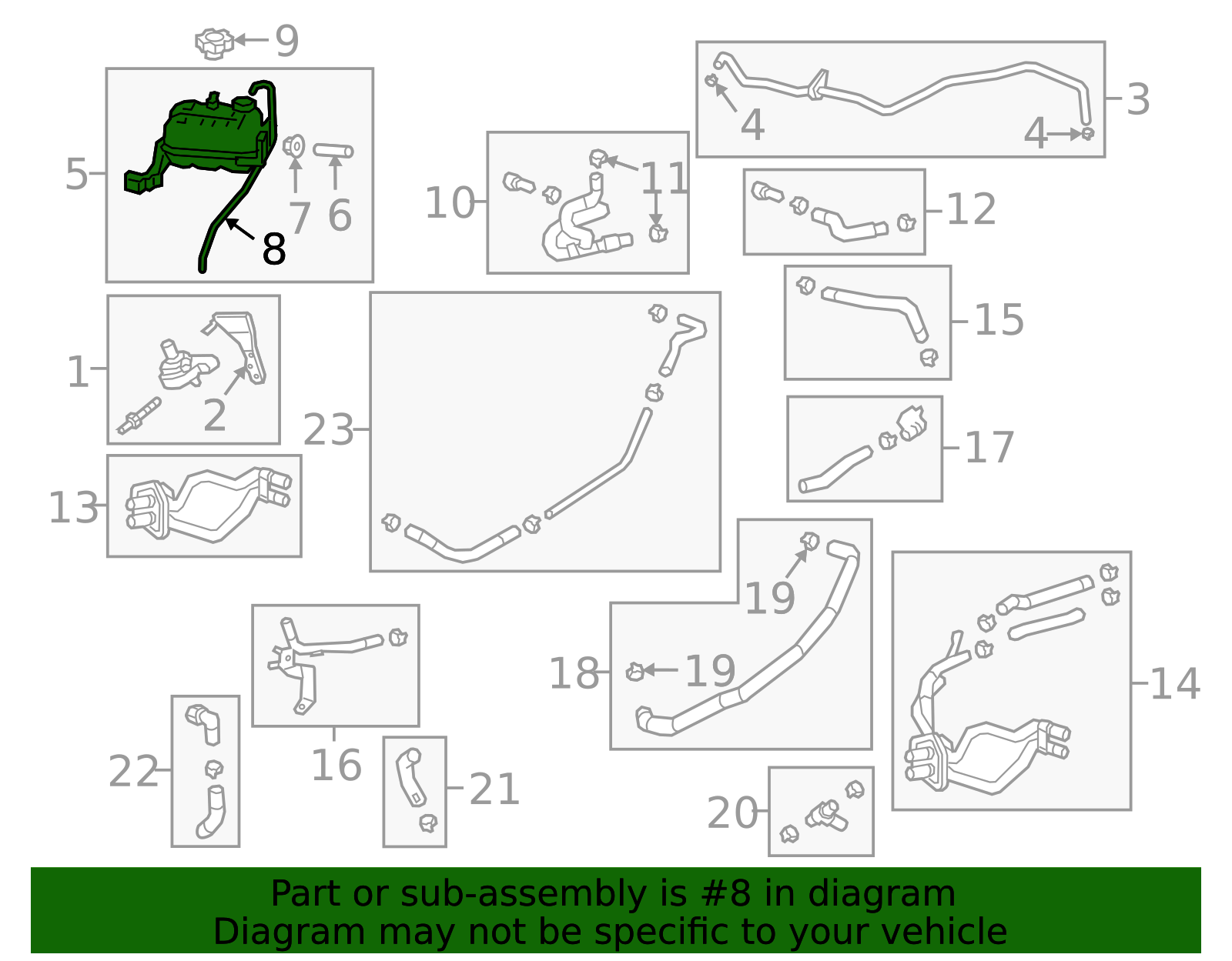 2019-2020 Cadillac CT6 Radiator Surge Tank Overflow Hose 84460126 ...