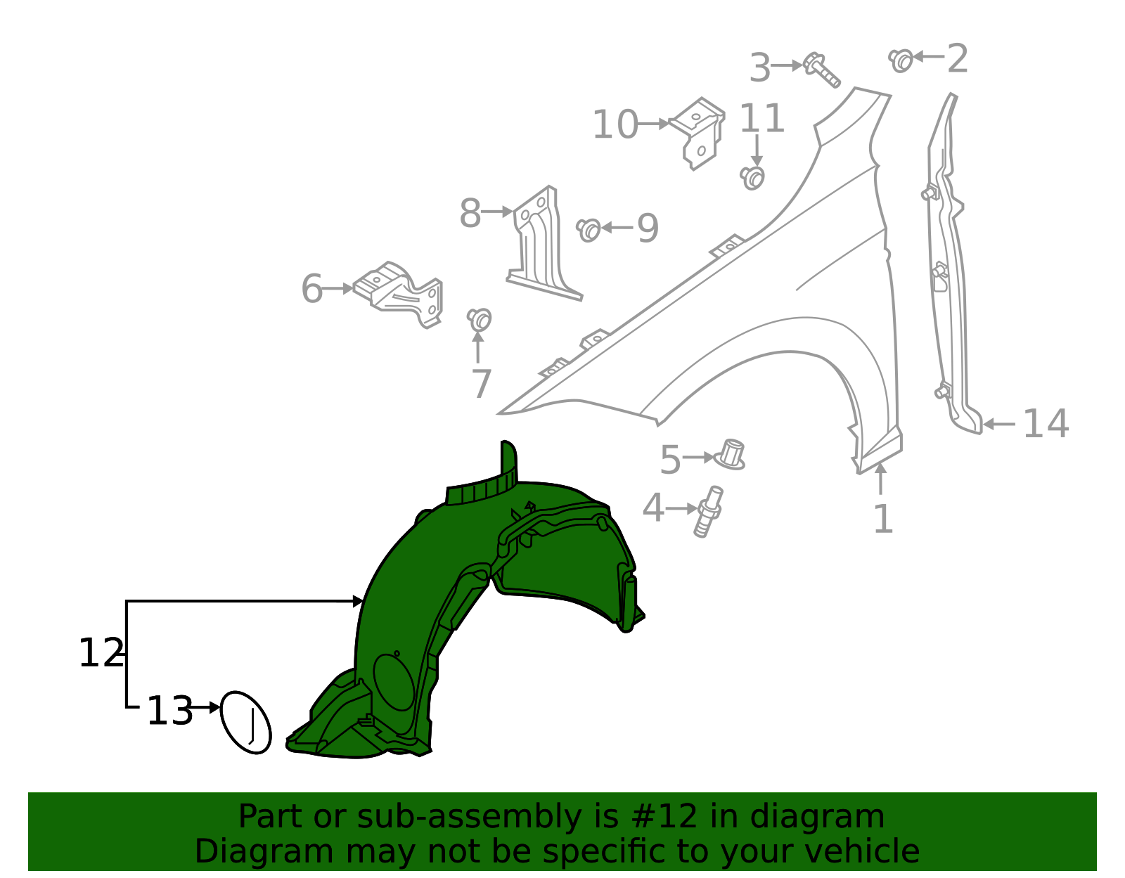 2019-2025 Volkswagen Jetta Fender Liner 17A-805-912-E | VW Direct Parts