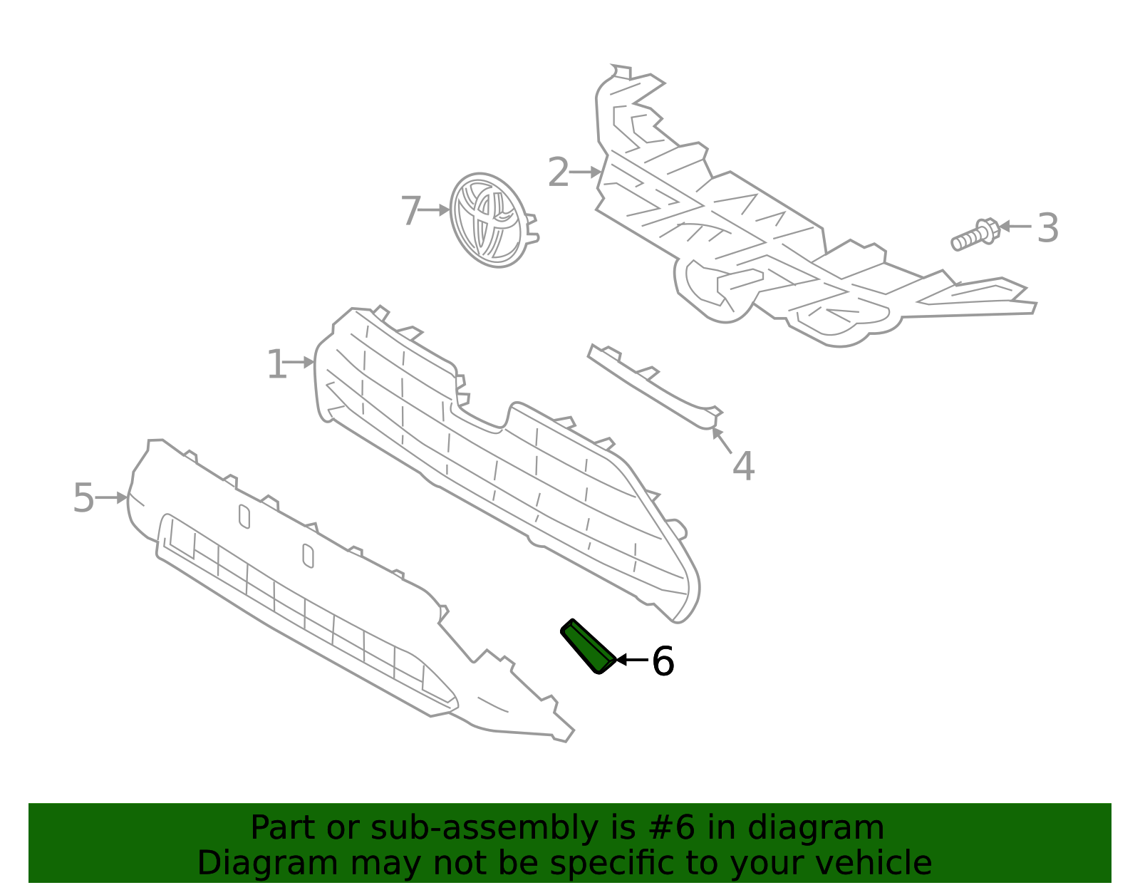 2020-2025 Toyota Lower Grille Hole Cover 53285-42140-C0 | Toyota Parts ...