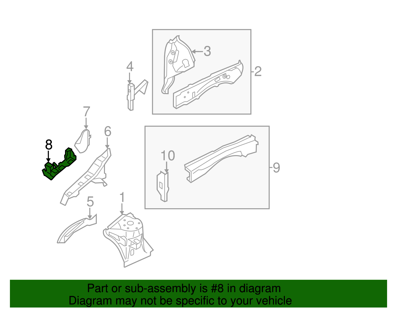2009-2014 Nissan Murano Fender Mtg Bkt 63147-1AA0B | Nissan RVA