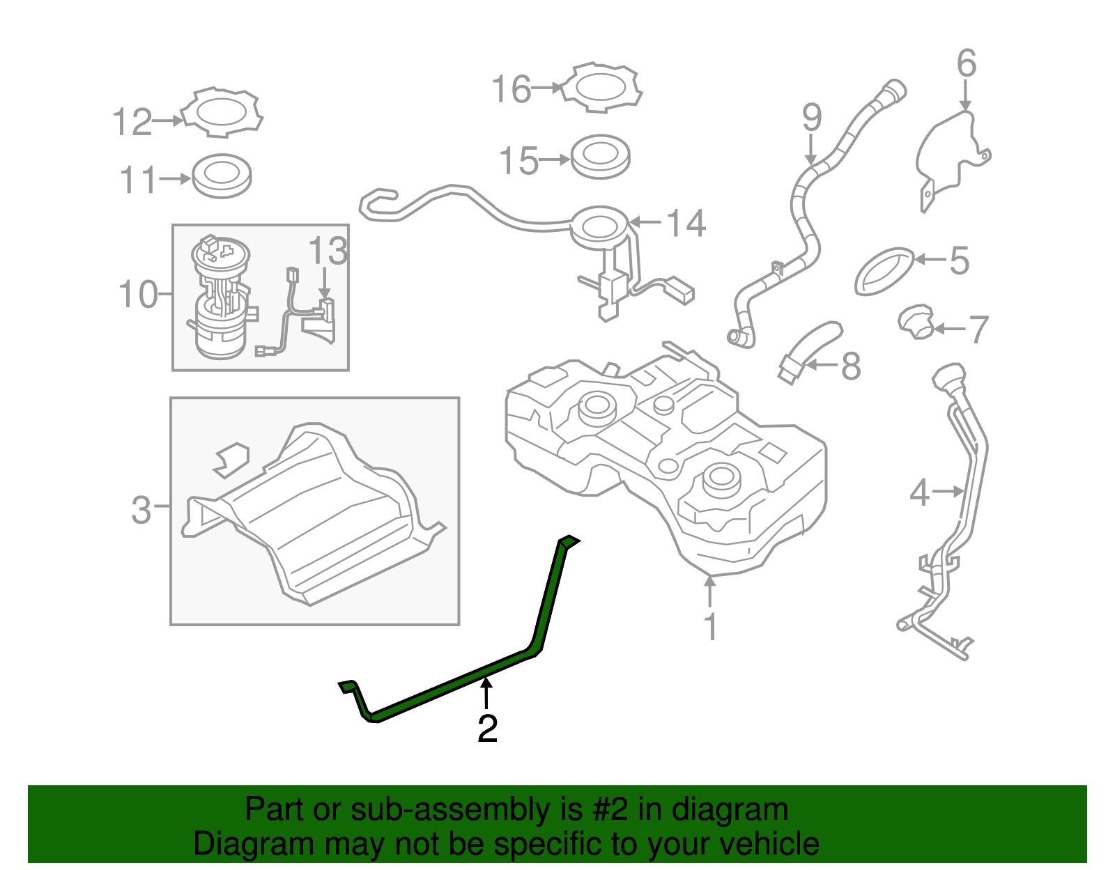 17407-JG00A - Tank Strap - 2008-2023 Nissan | Nissan OEM Parts Direct