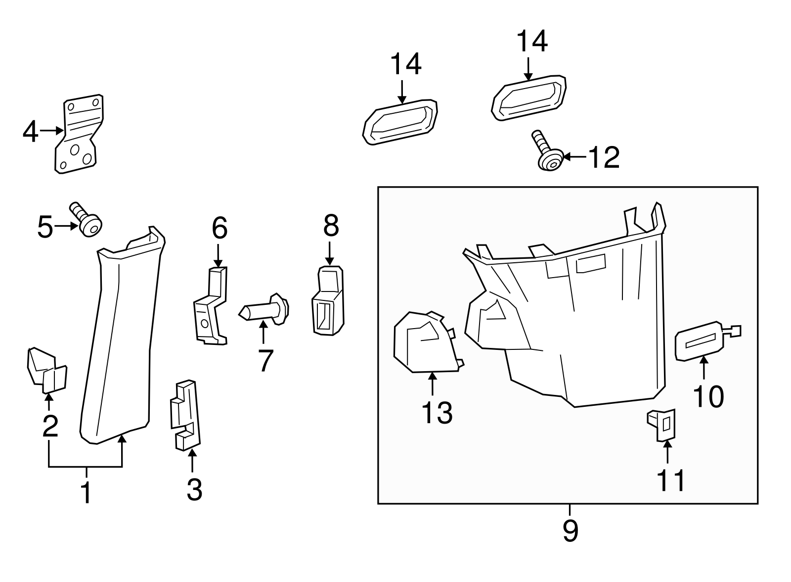 447-631-02-00 - Lock Pillar Trim Bracket - 2016-2020 Mercedes-Benz ...