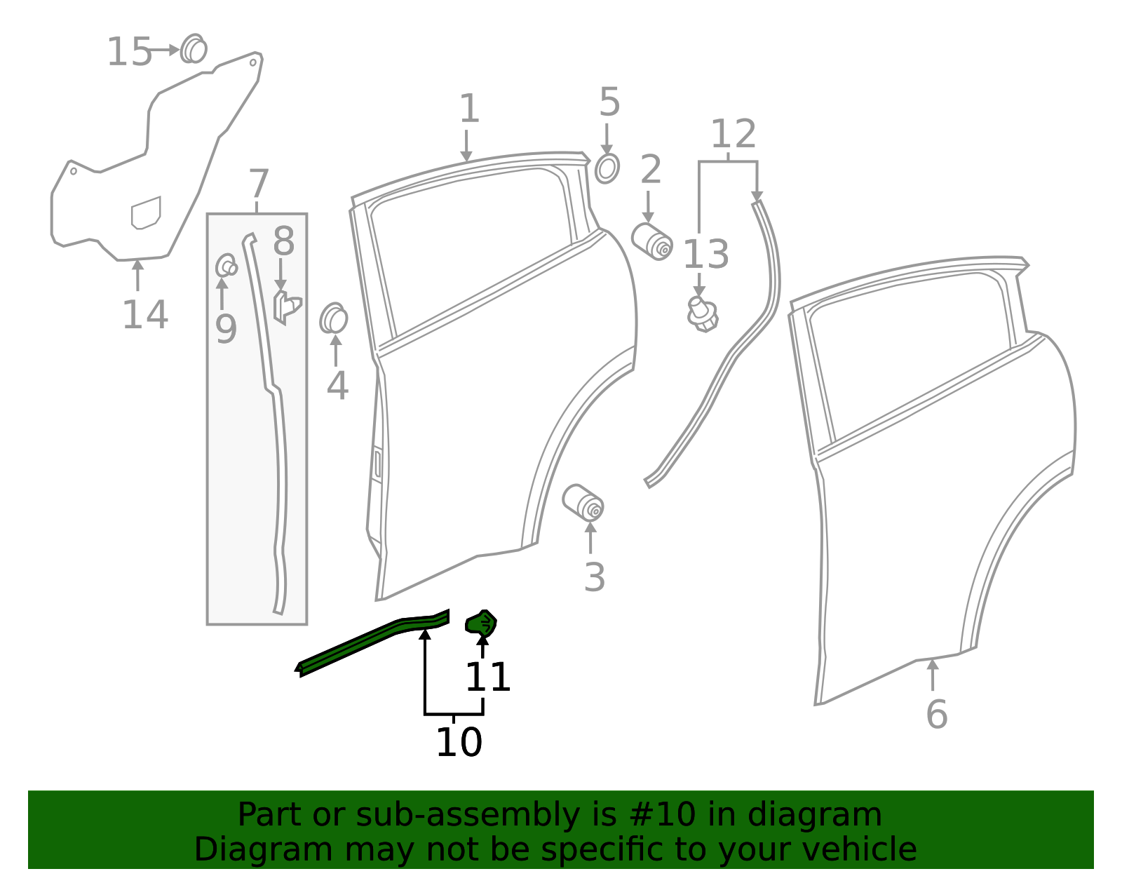 72866-T7W-A01 - Seal L Rear Door (Lower) - 2016-2020 Honda HR-V | Honda ...