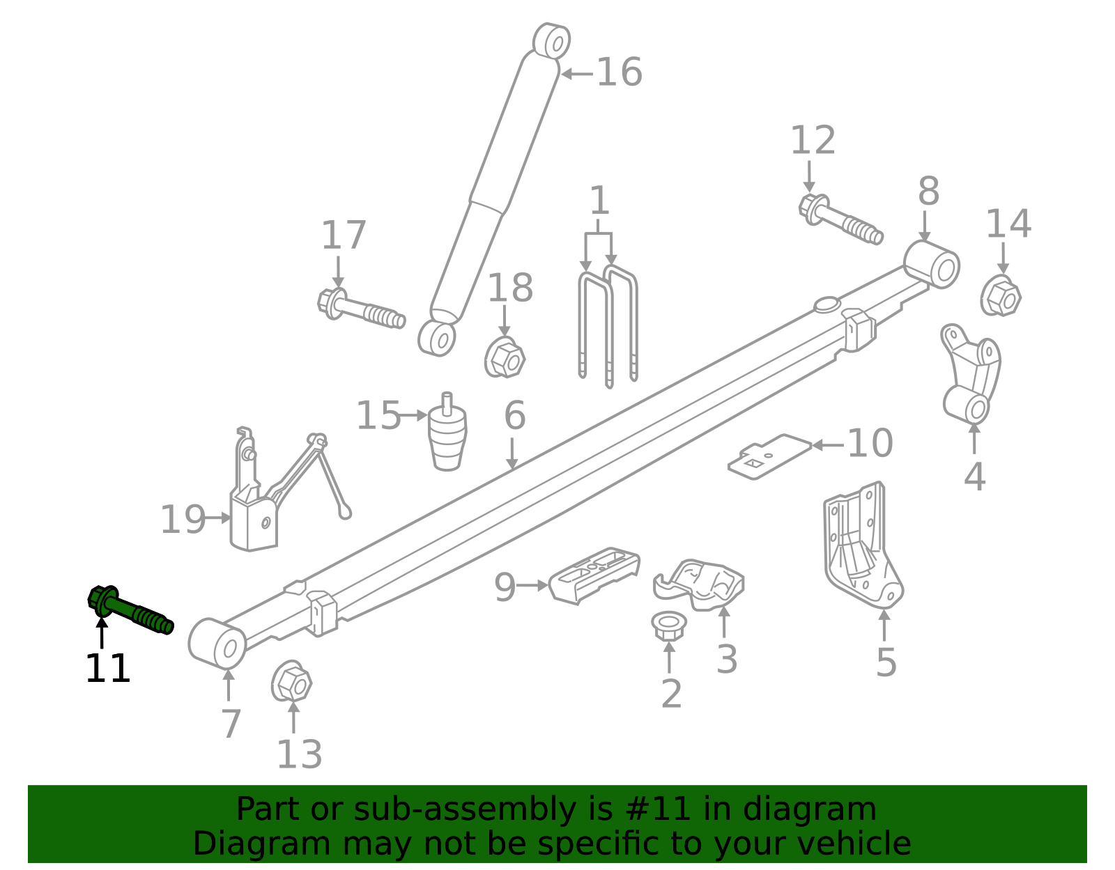 11561309 - Front Suspension Strut Bolt 2014-2020 GM | GM Parts Warehouse