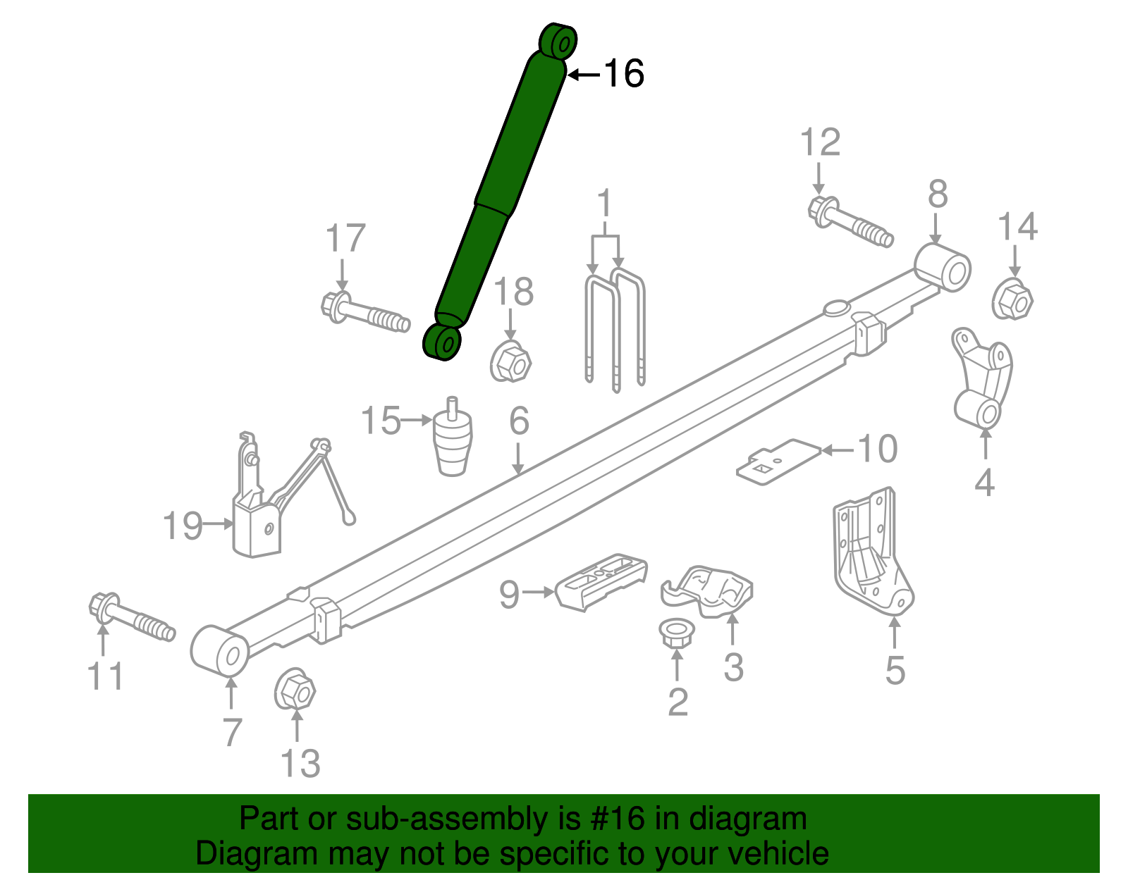 2016-2019 GM Rear Shock Absorber 84043230 GM | GMPartsDirect.com