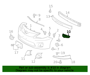 52116-02170 - Bumper Cover Retainer (Left, Front) Longo Toyota Parts