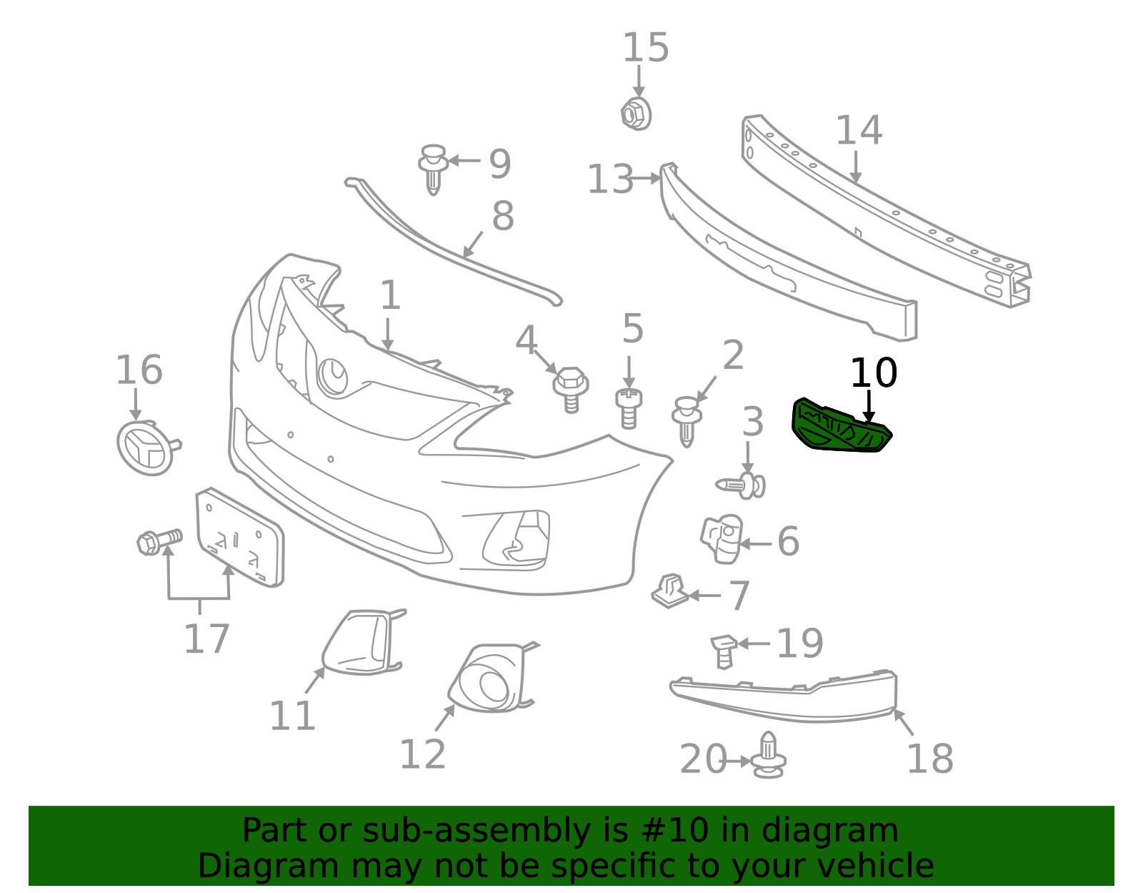 Genuine Official Toyota Bumper Cover Retainer (Right, Front) part ...