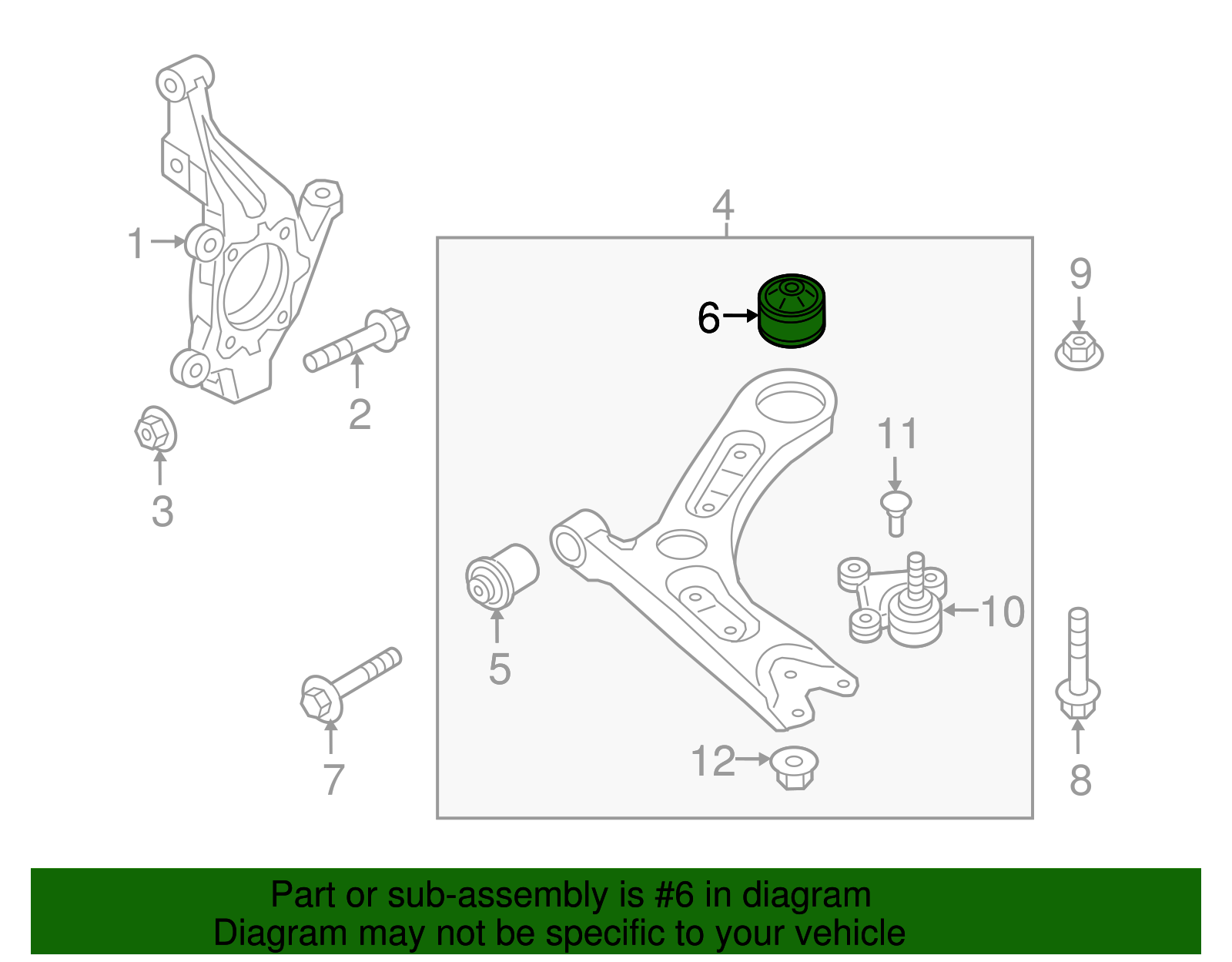 Genuine Lower Control Arm Rear Bushing for 2015-2019 Hyundai Sonata ...