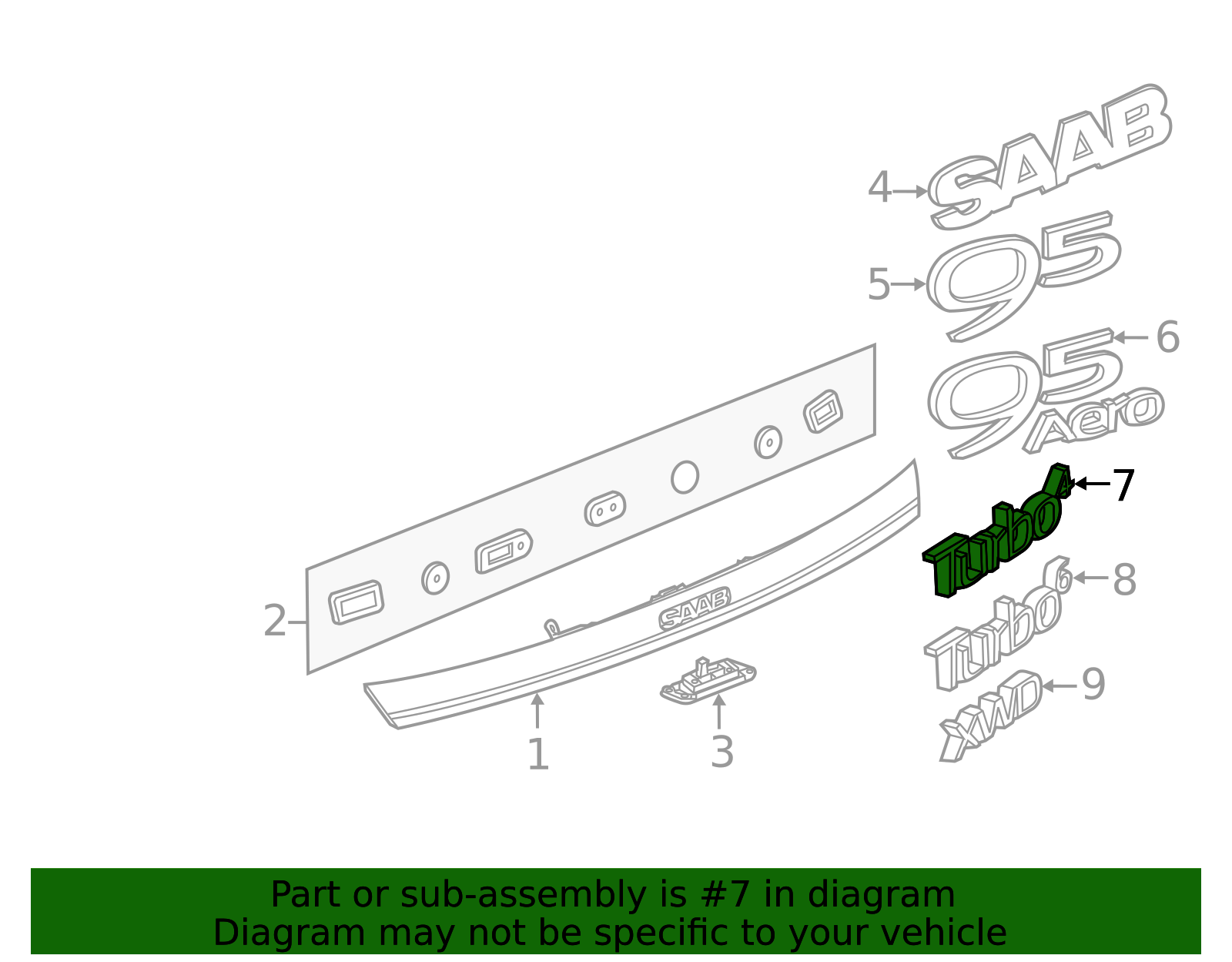 Genuine Nameplate for 2011 Saab 9-5 | Part# 12841795 | Over 30% Off All ...