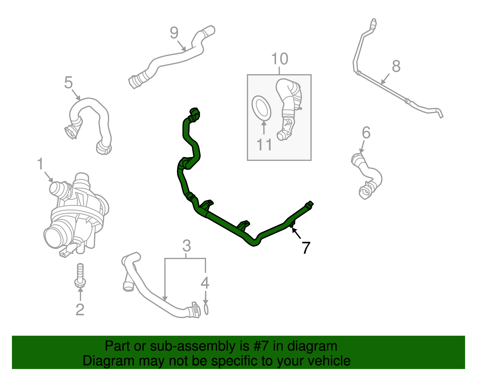 11537603513 - 2012-2013 BMW Engine Coolant Hose (11-53-7-603-513) | BMW ...