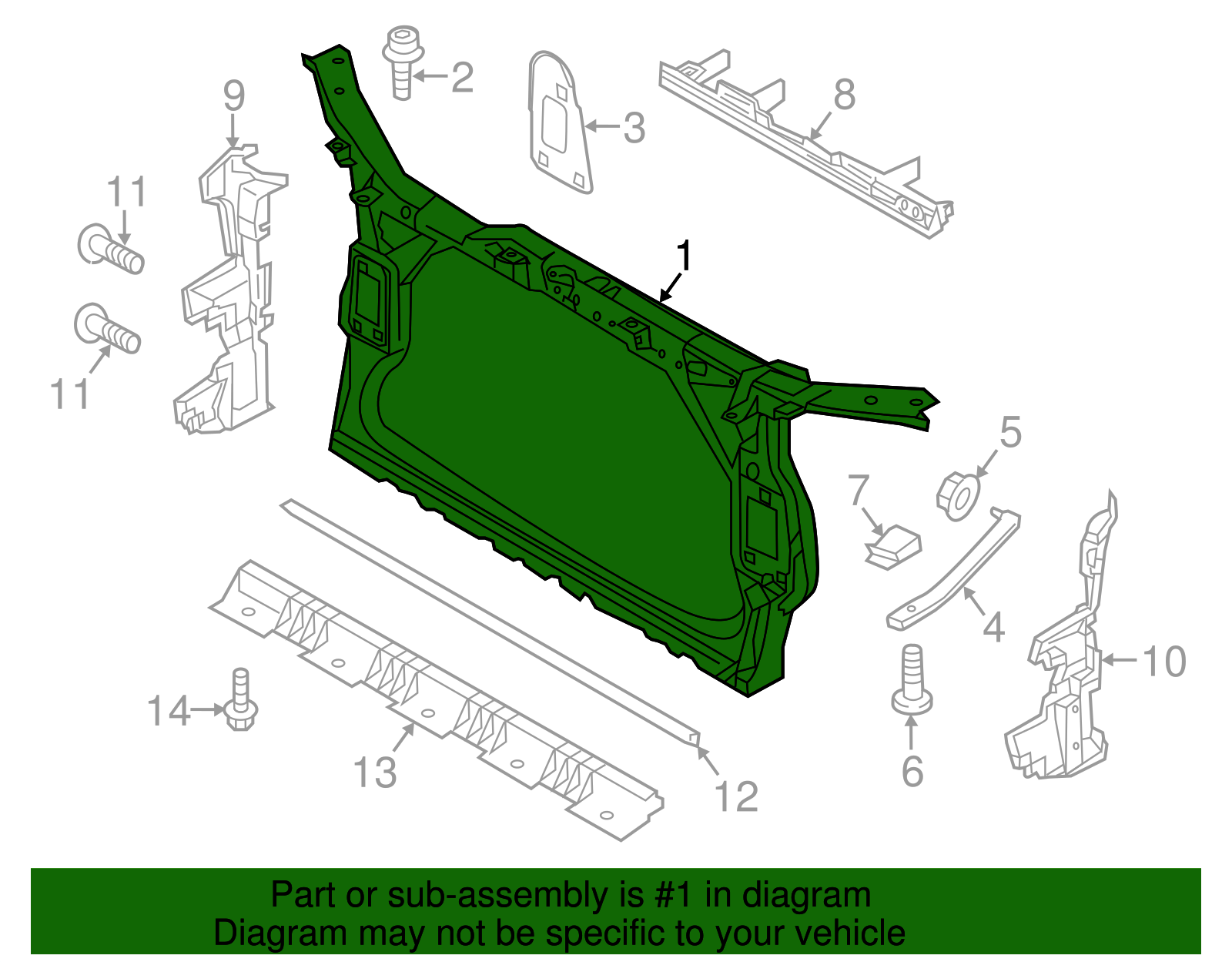 8R0-805-594-D - Radiator Support 2009-2017 Audi | Audi OEM Parts Guy