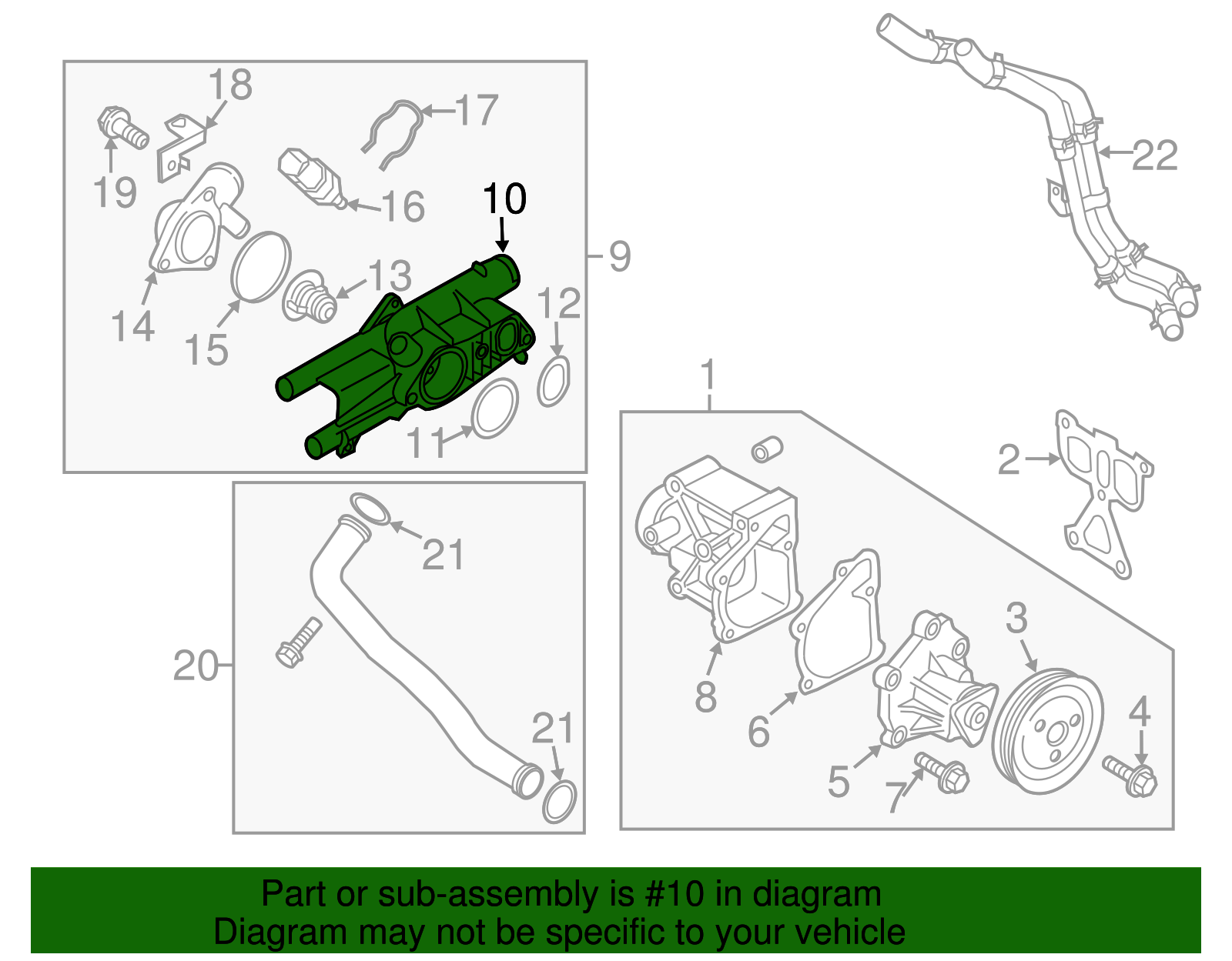 25620-2G500 - Thermostat Housing 2011-2016 Kia | Kia.Parts Store