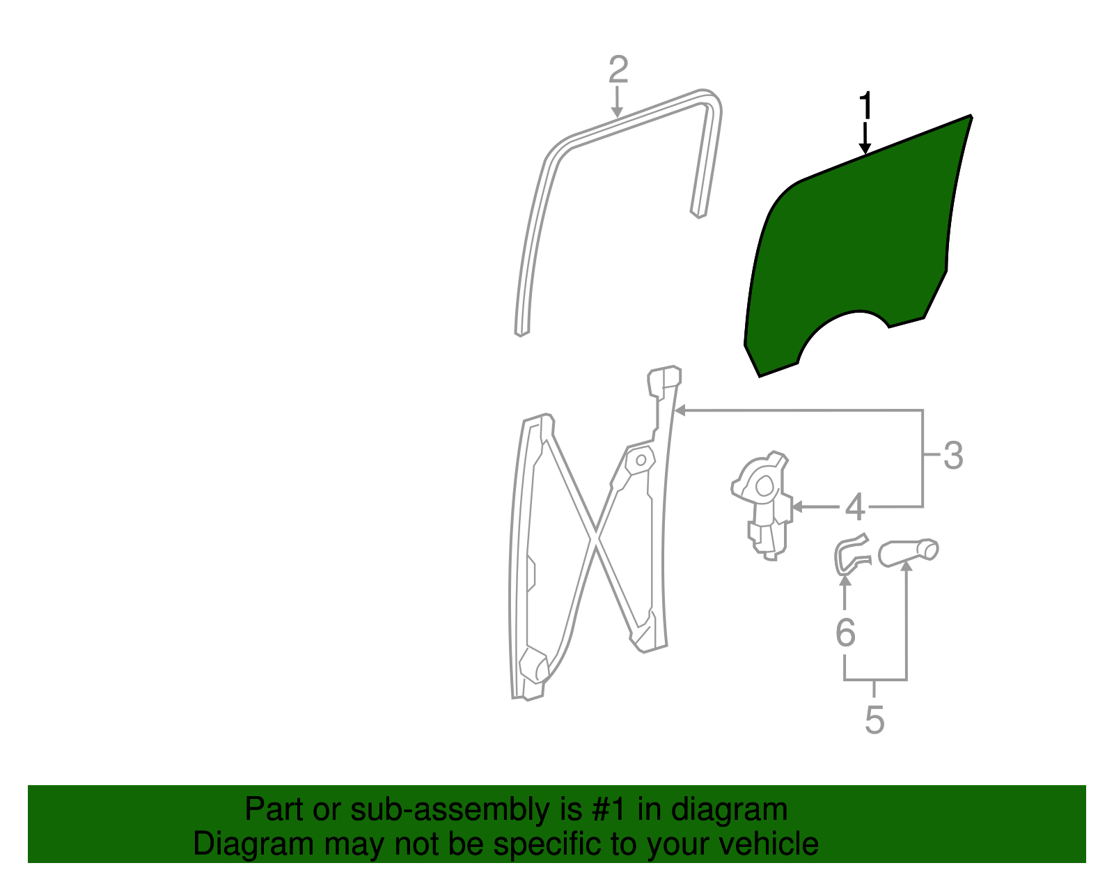 2007-2014 GM Driver Side Rear Door Window 15175369 | Capital Chevy Parts