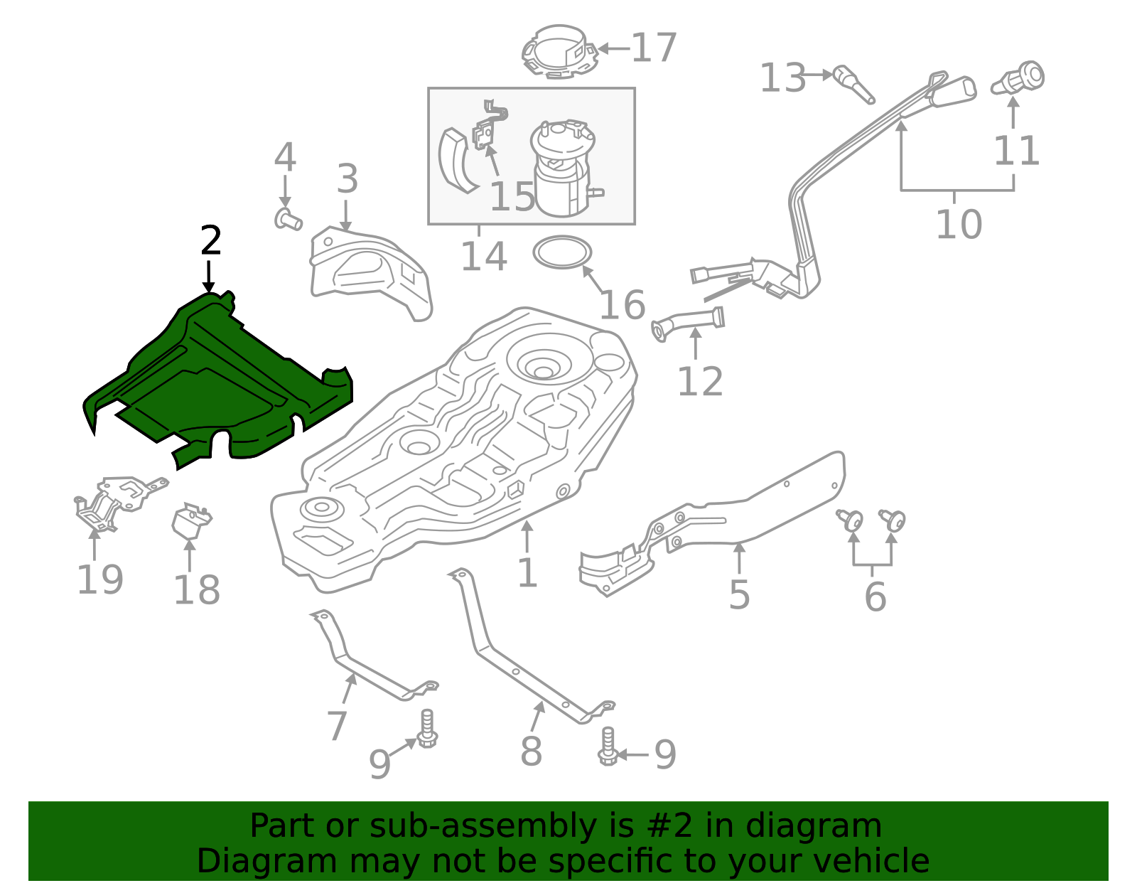 2020-2025 Ford | Fuel Tank Insulator | L1MZ-9A068-G | Walls' Ford Parts