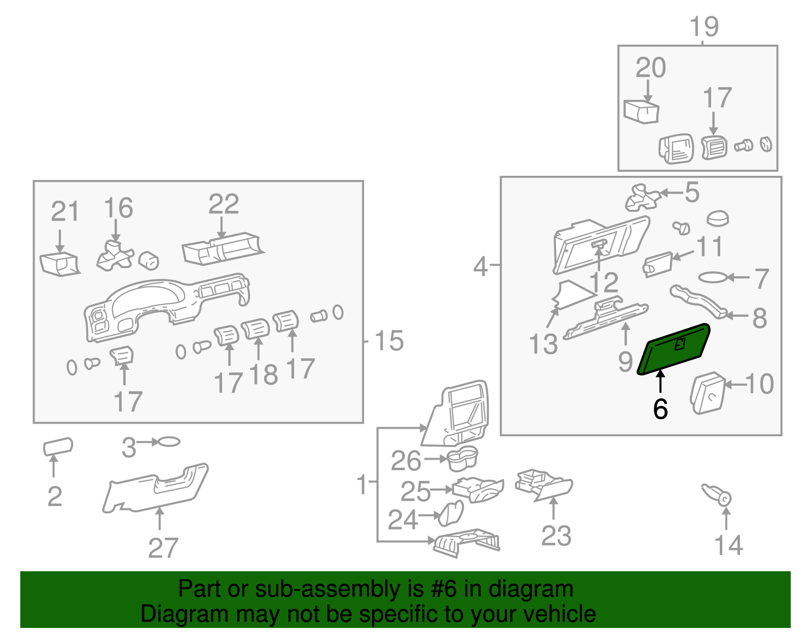 2001-2004 GM Glove Box Door 15220223 | Capital Chevy Parts