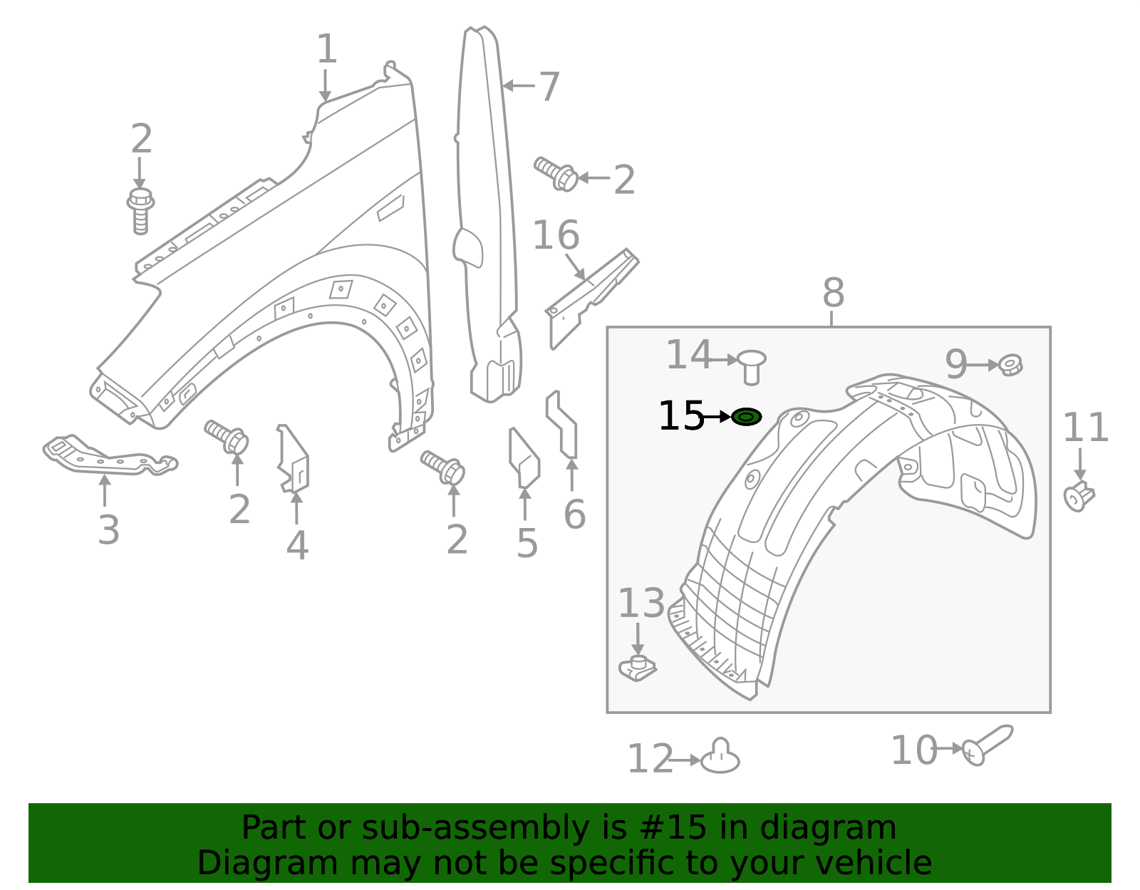 2016-2021 Hyundai Tucson Fender Ledge Cover 84169-D3000 | OEM Parts Online