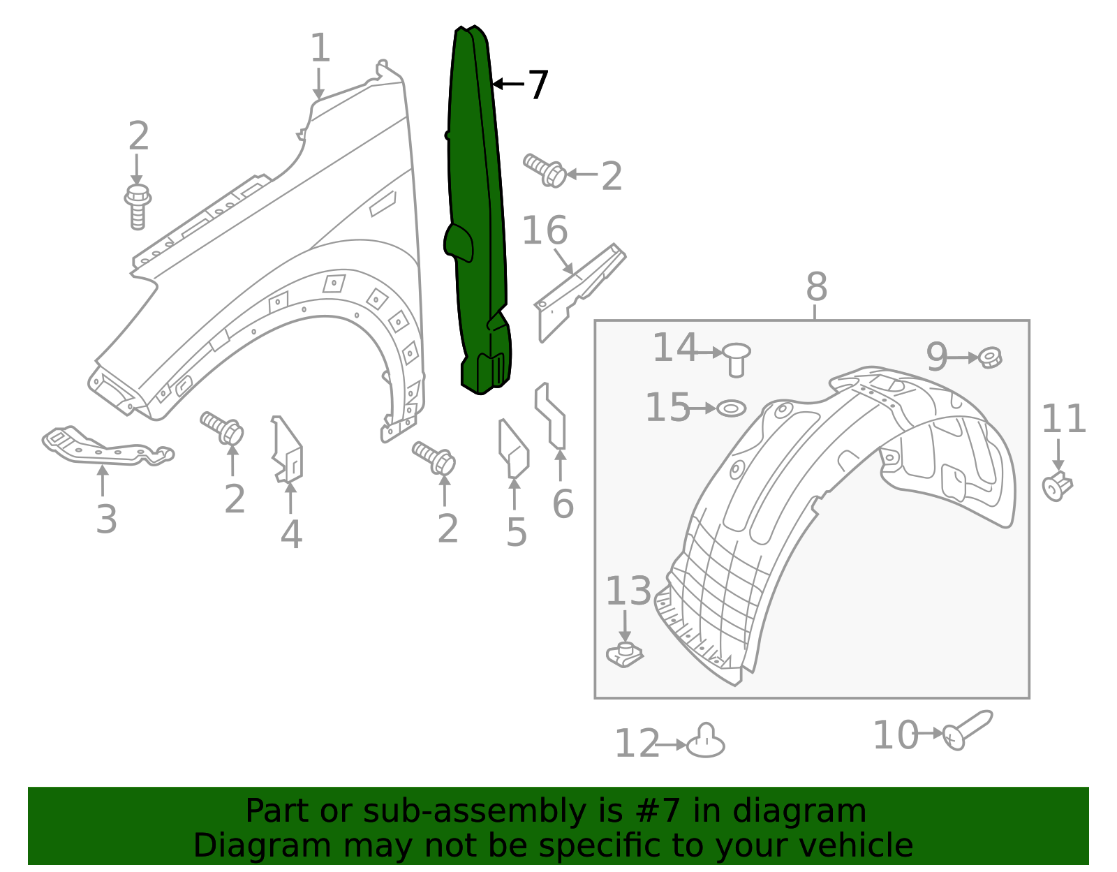 2016-2018 Hyundai Tucson Fender Liner 86811-D3010 | OEM Parts Online