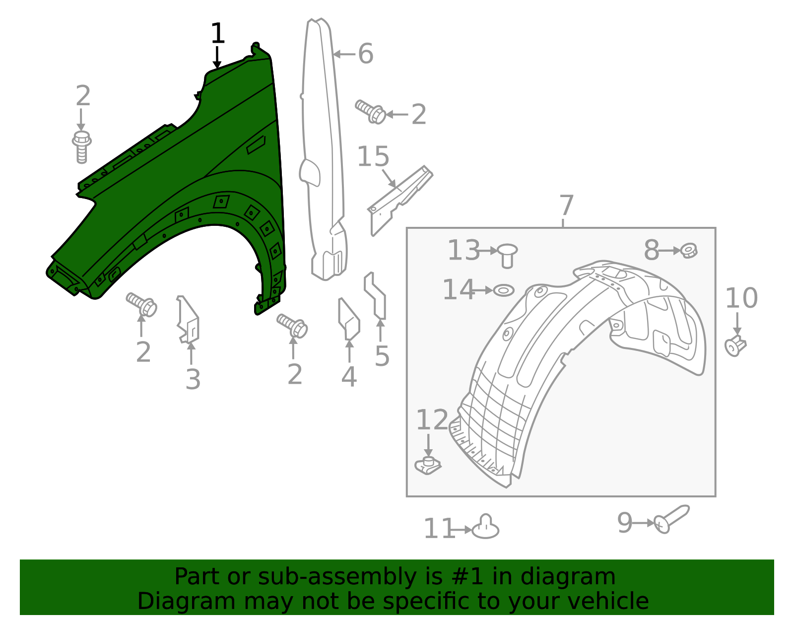 2016-2021 Hyundai Tucson Fender 66311-D3000 | HyundaiParts.Online