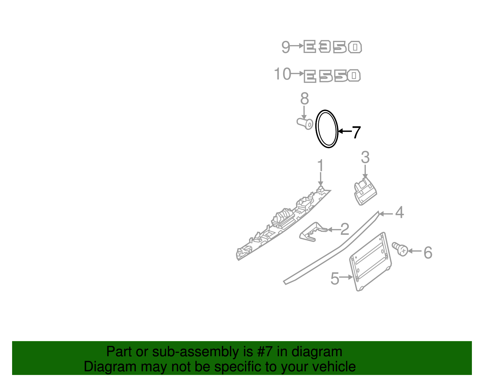207-817-02-16 - Deck Lid Emblem 2010-2017 Mercedes-Benz | Mercedes-Benz ...