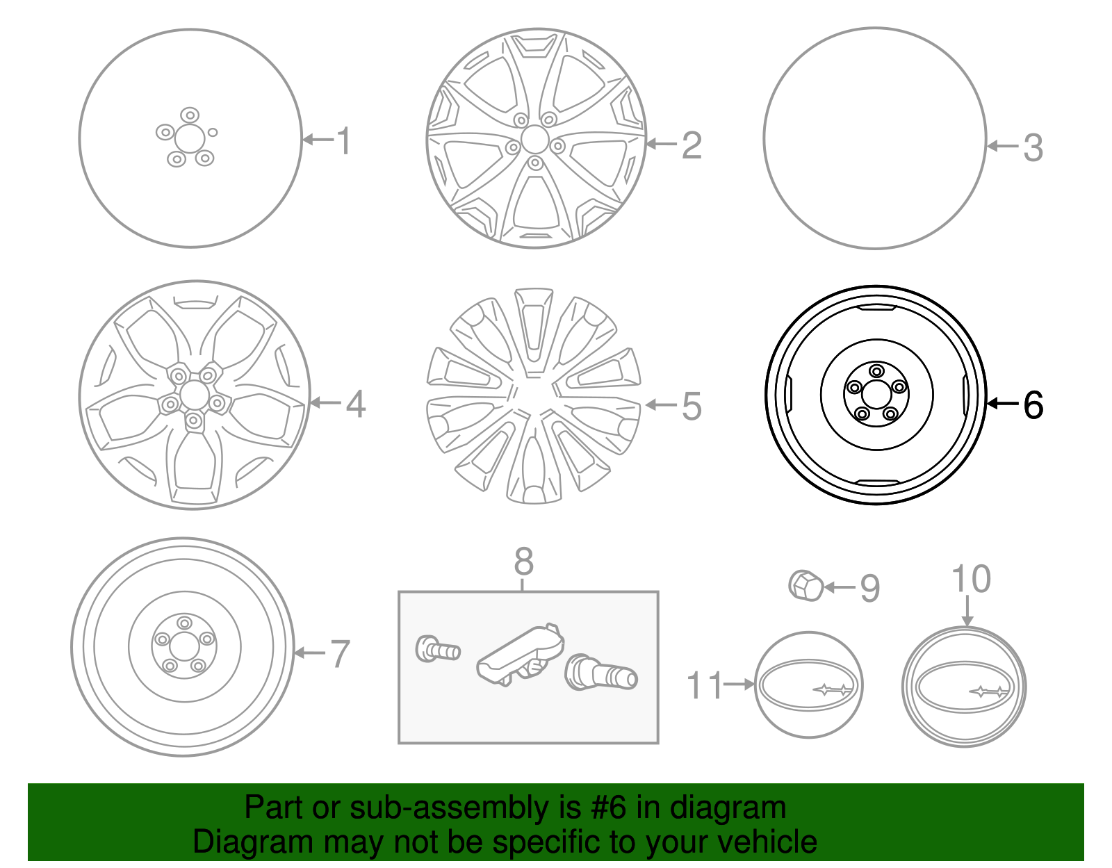 2014-2018 Subaru Forester Spare Wheel 28151SG001 | World OEM Parts Subaru