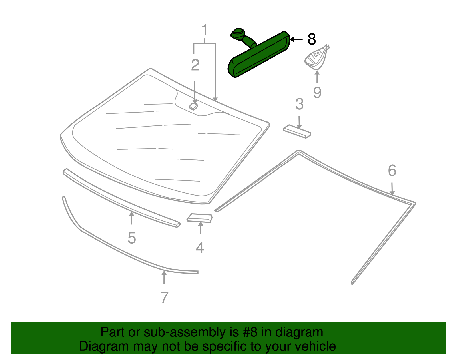 MN124448 - Mirror Inside 2003-2024 Mitsubishi | Mitsubishi Direct Parts