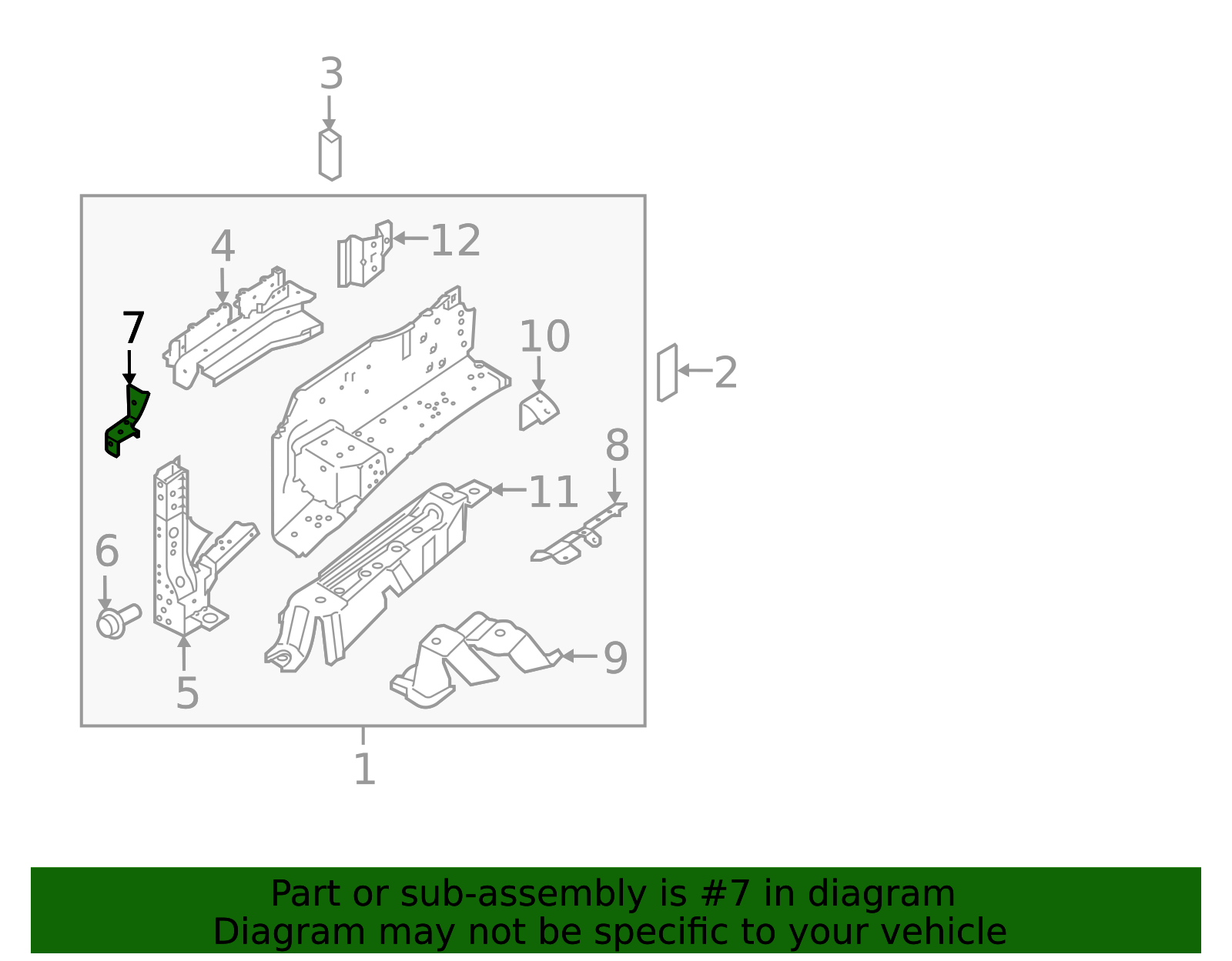 F2513-EZ0MA - High-Quality Fender Apron Reinforcement Bracket for 2016 ...