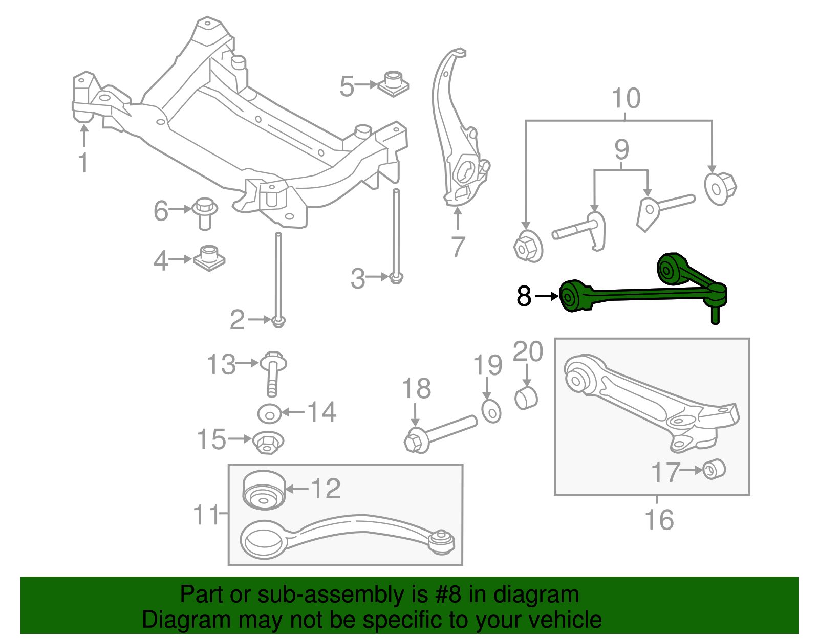 2007-2024 Jaguar Upper Control Arm C2P25603 | OEM Parts Online
