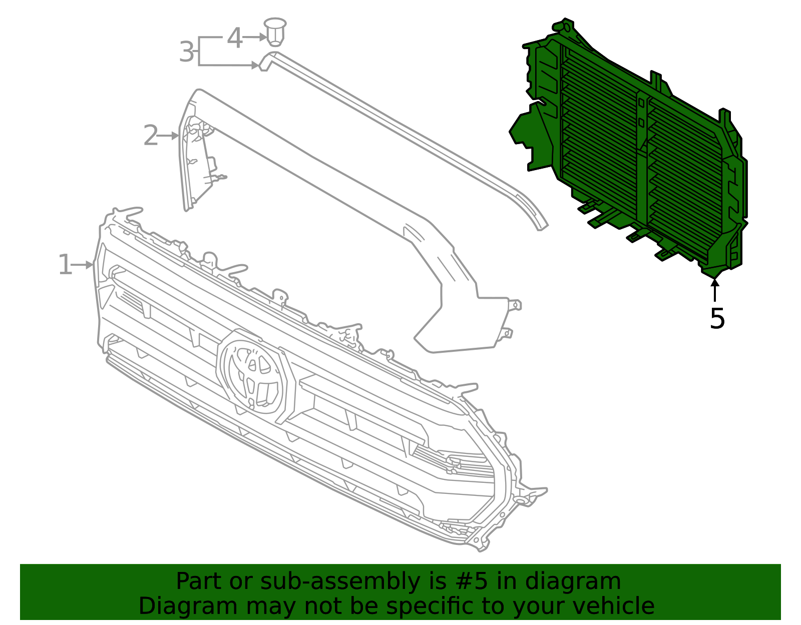 Genuine Official Toyota Shutter Assembly Radiat part# 53100-AK011 for ...