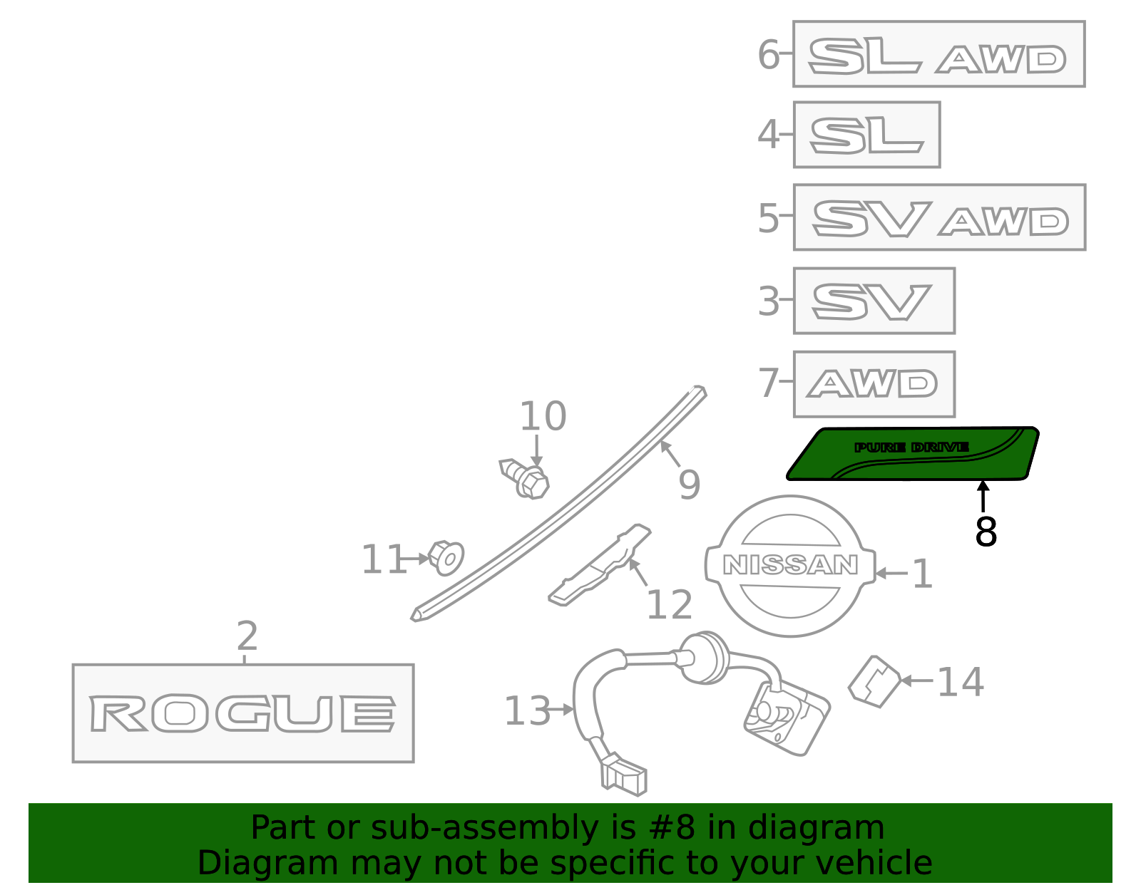 90892-6FM0A - Hatch Emblem Official Nissan Parts Store