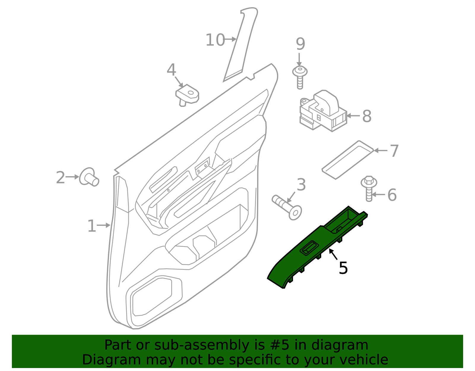 82960-EZ20A - Door Switch Trim Panel Official Nissan Parts Store