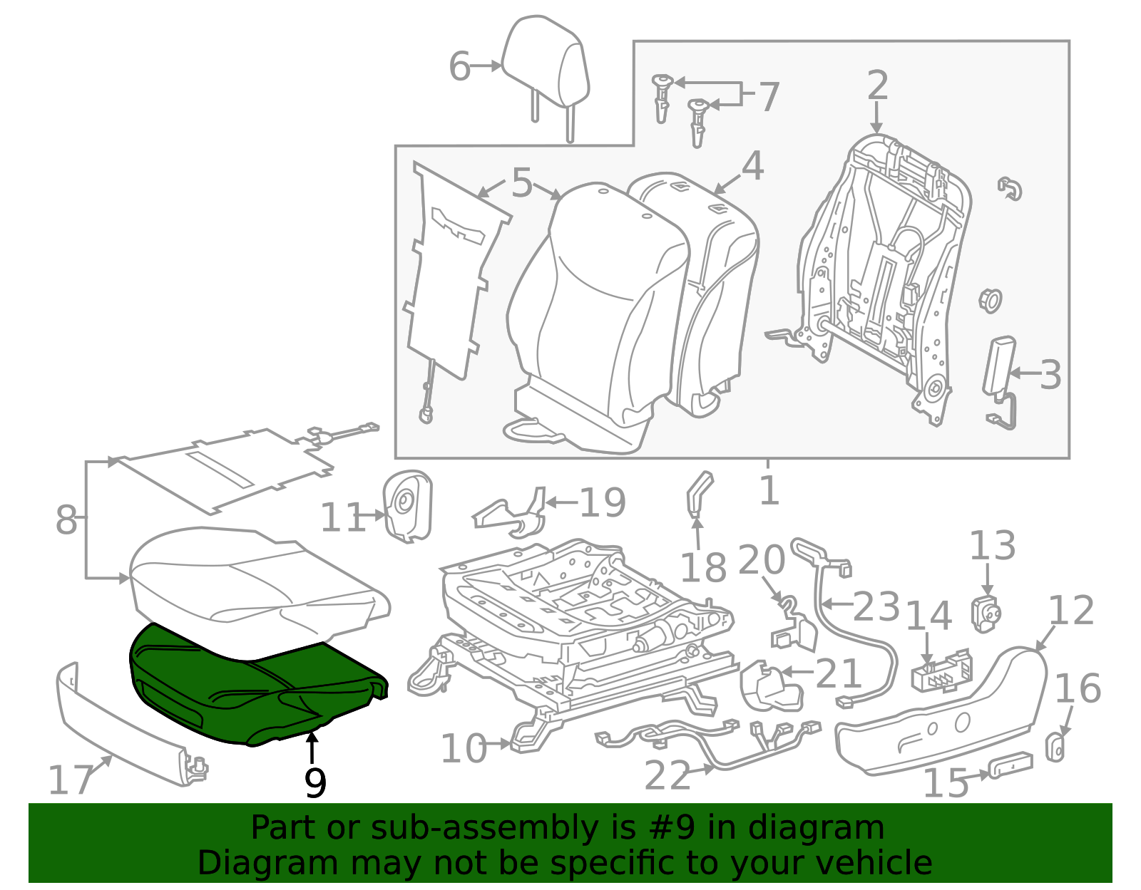 2012-2015 Toyota Seat Cushion Pad 71512-47110 | Toyota Parts Center