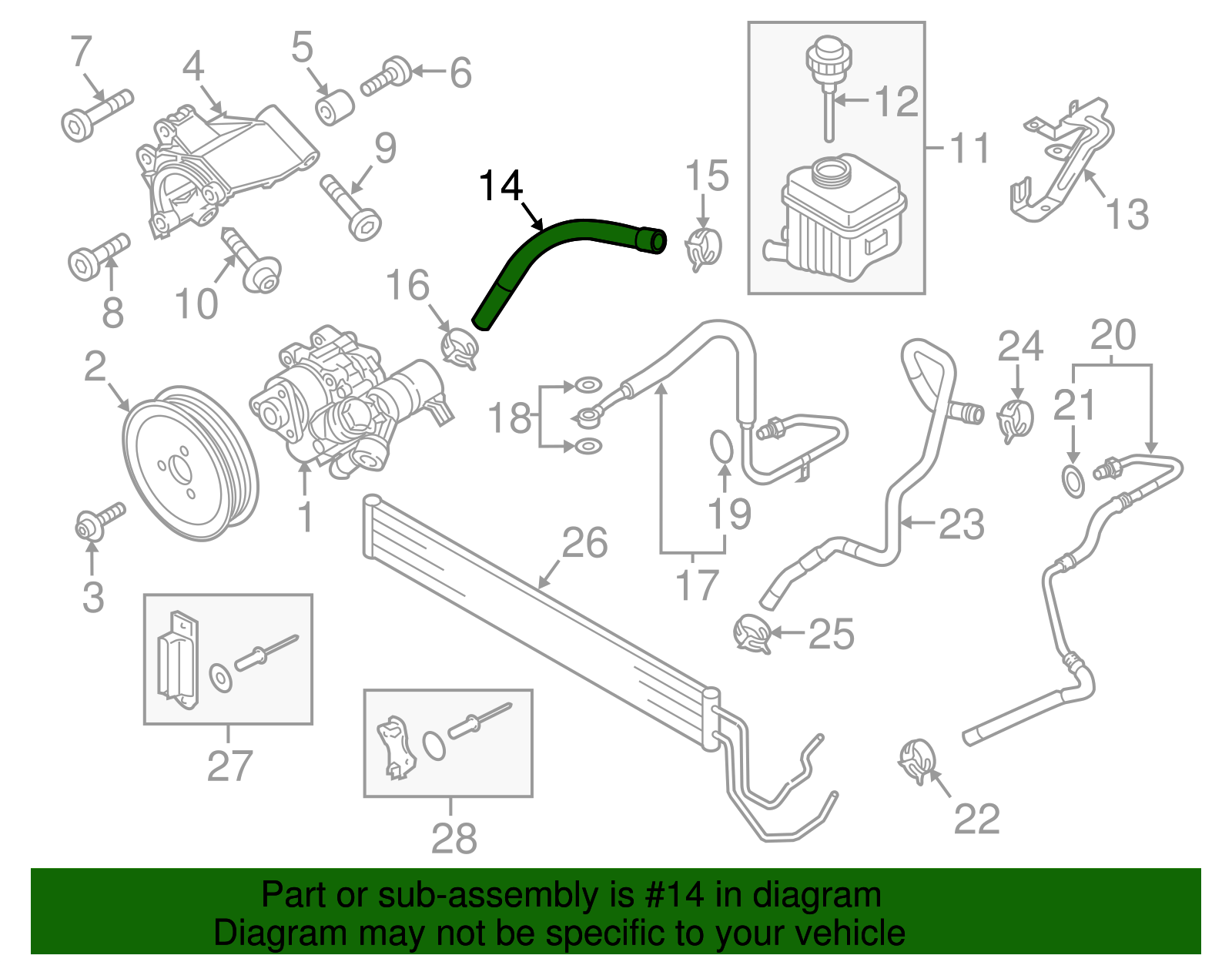 7L8-422-889-E - High-Quality Power Steering Reservoir Hose for 2011 ...