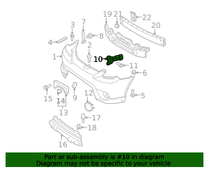 2003-2008 Toyota Matrix Bumper Cover Support Rail 52116-02070 | Toyota ...