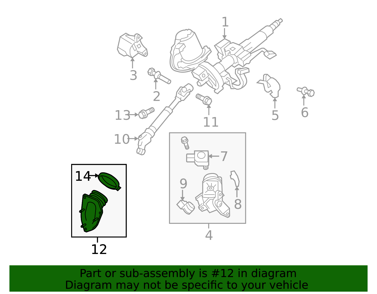 2010-2014 Toyota Highlander Steering Coupling Boot 45025-0E040 | MotorMotor