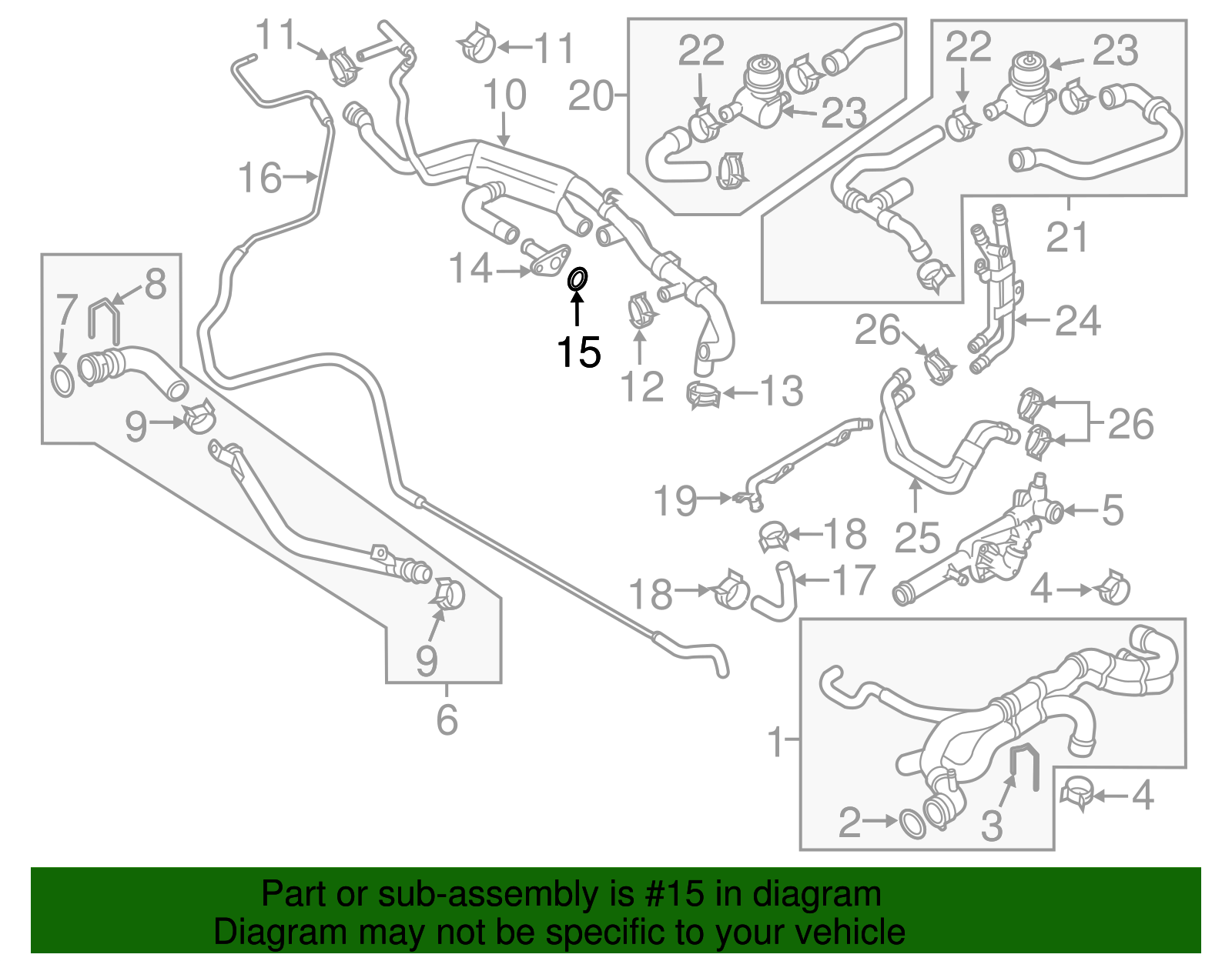 2006-2023 Volkswagen Engine Coolant Outlet Gasket 03H-121-041-B ...