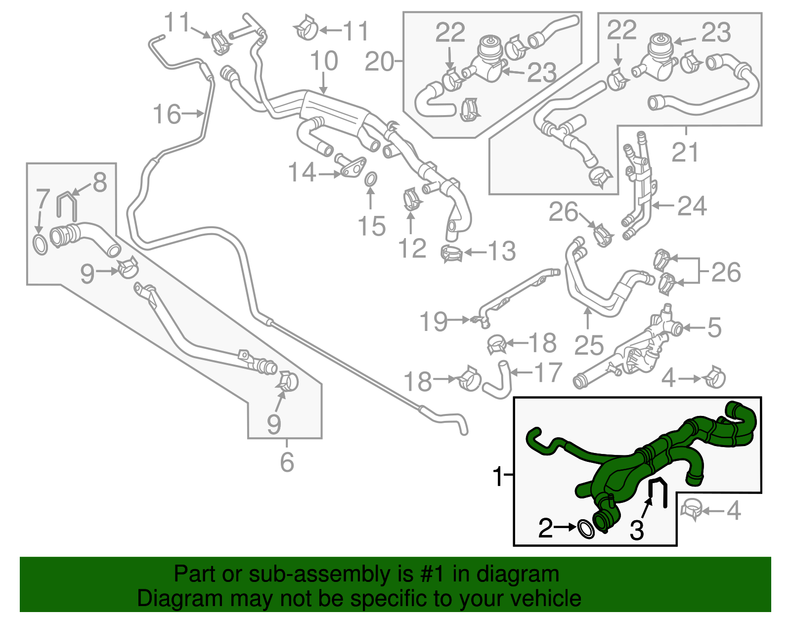 2011-2017 Volkswagen Touareg Upper Hose 7P6-122-101-M | OEM Parts Online