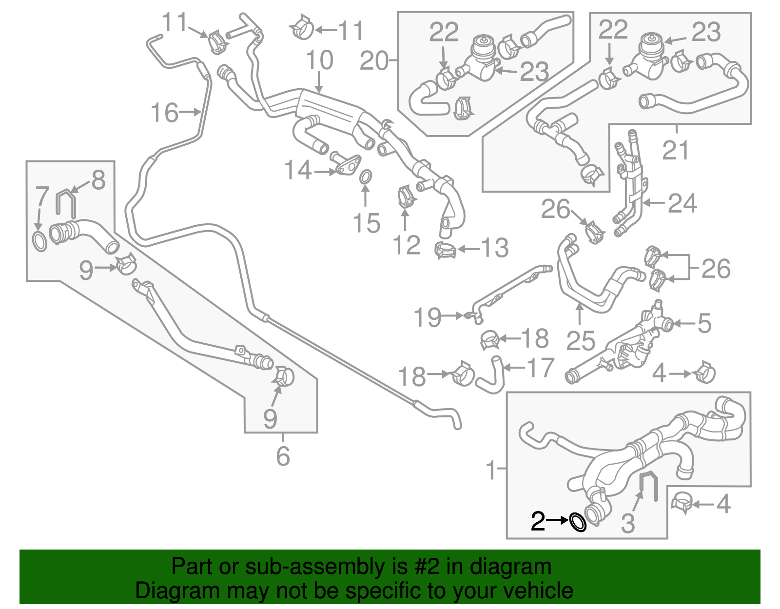 2007-2017 Volkswagen Radiator Coolant Hose Seal 4E0-121-666 | OEM Parts ...