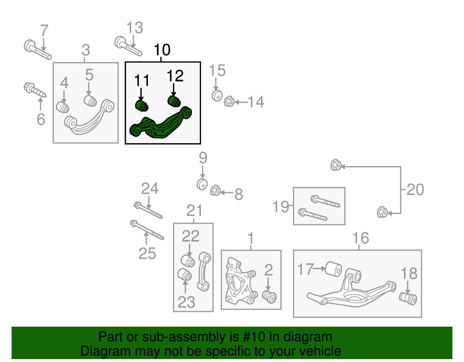 2010-2019 GM Rear Driver Side Suspension Upper Control Arm 84178160 ...