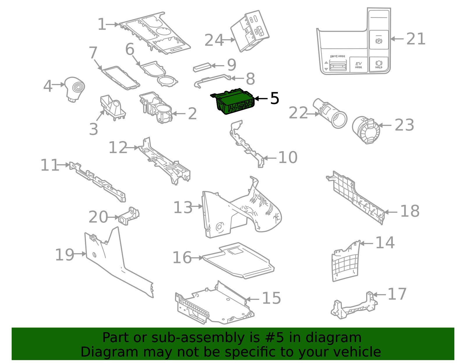 2021-2024 Toyota Sienna Console Tray 55620-08070-E0 | Toyota Parts Center