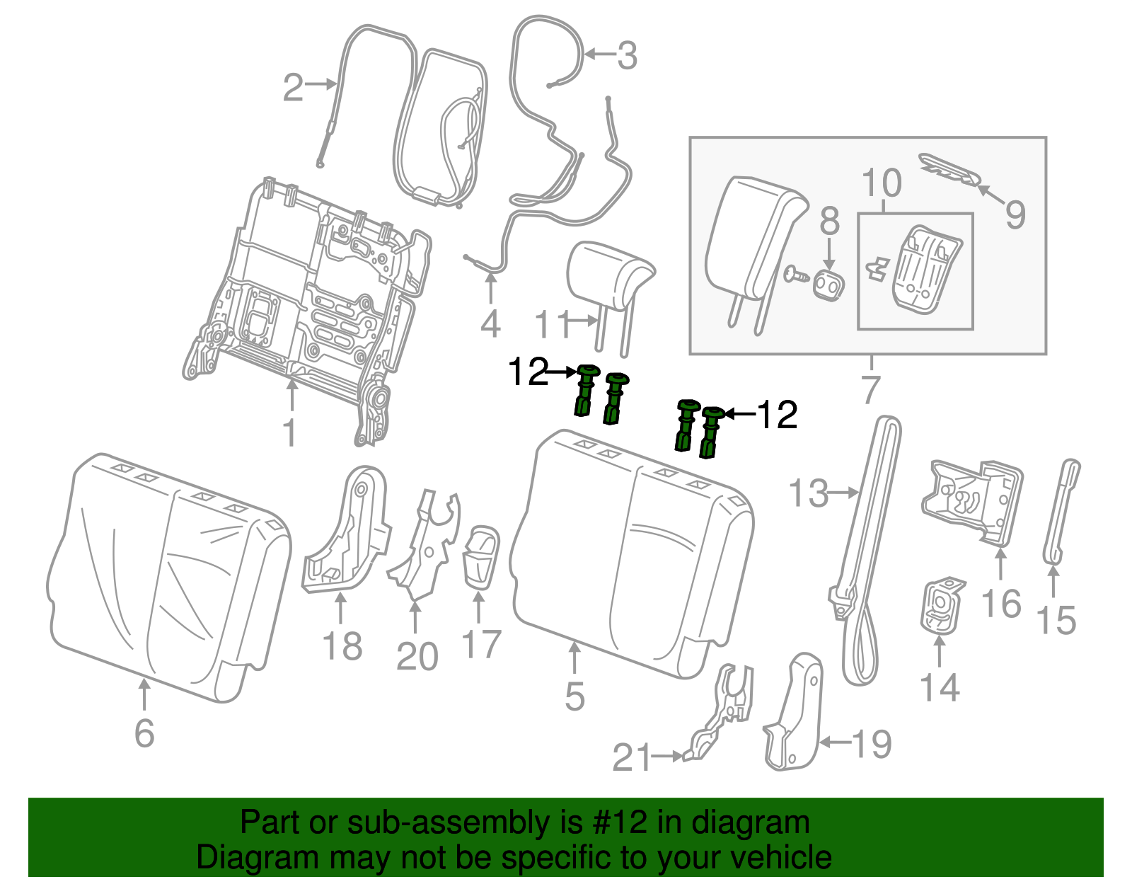 82144-SDA-A01YL - Guide Headrest Lock *NH781L* (Mocha Gray) - 2018-2020 ...